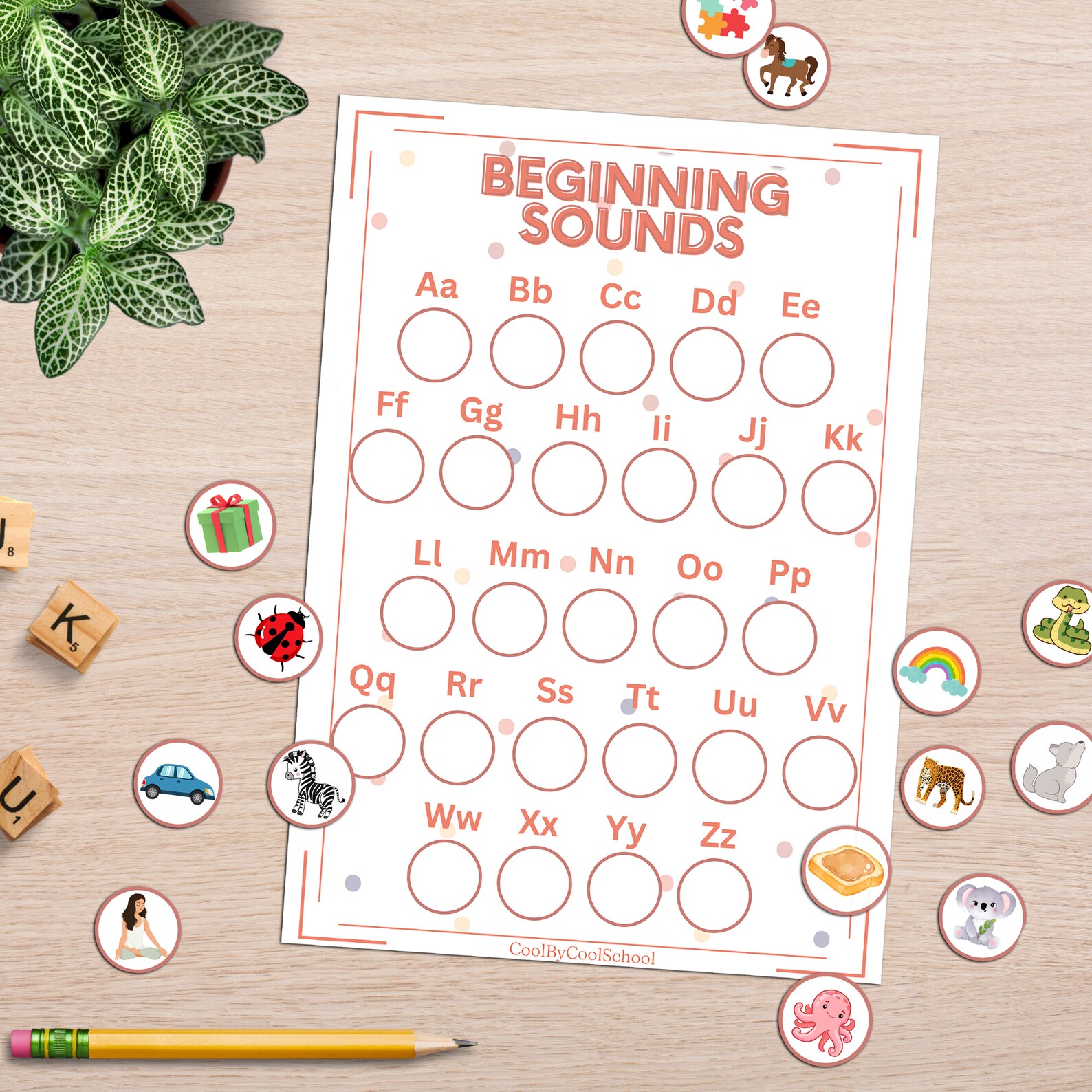 Beginning Sounds, Printable Alphabet Game, Printable Preschool ...