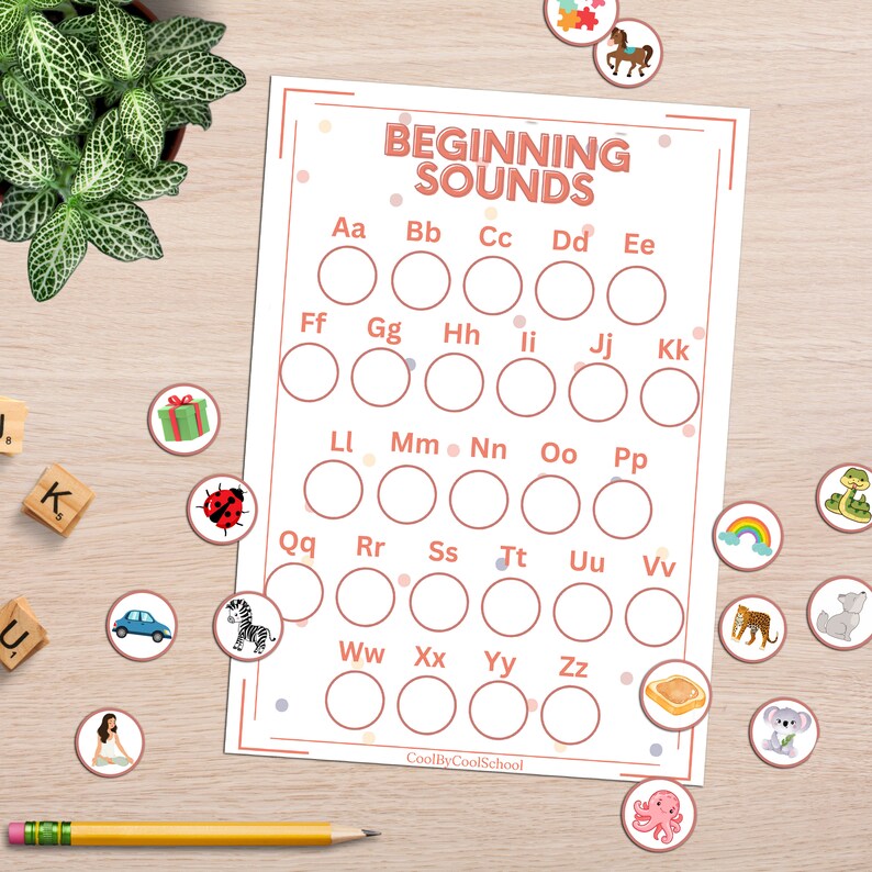 Beginning Sounds, Printable Alphabet Game, Printable Preschool ...
