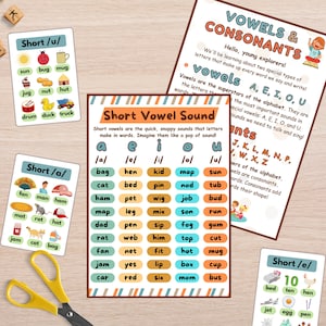 Vowels and Consonants Learning Kit Kids, Phonics Activity, Sound Walls ...