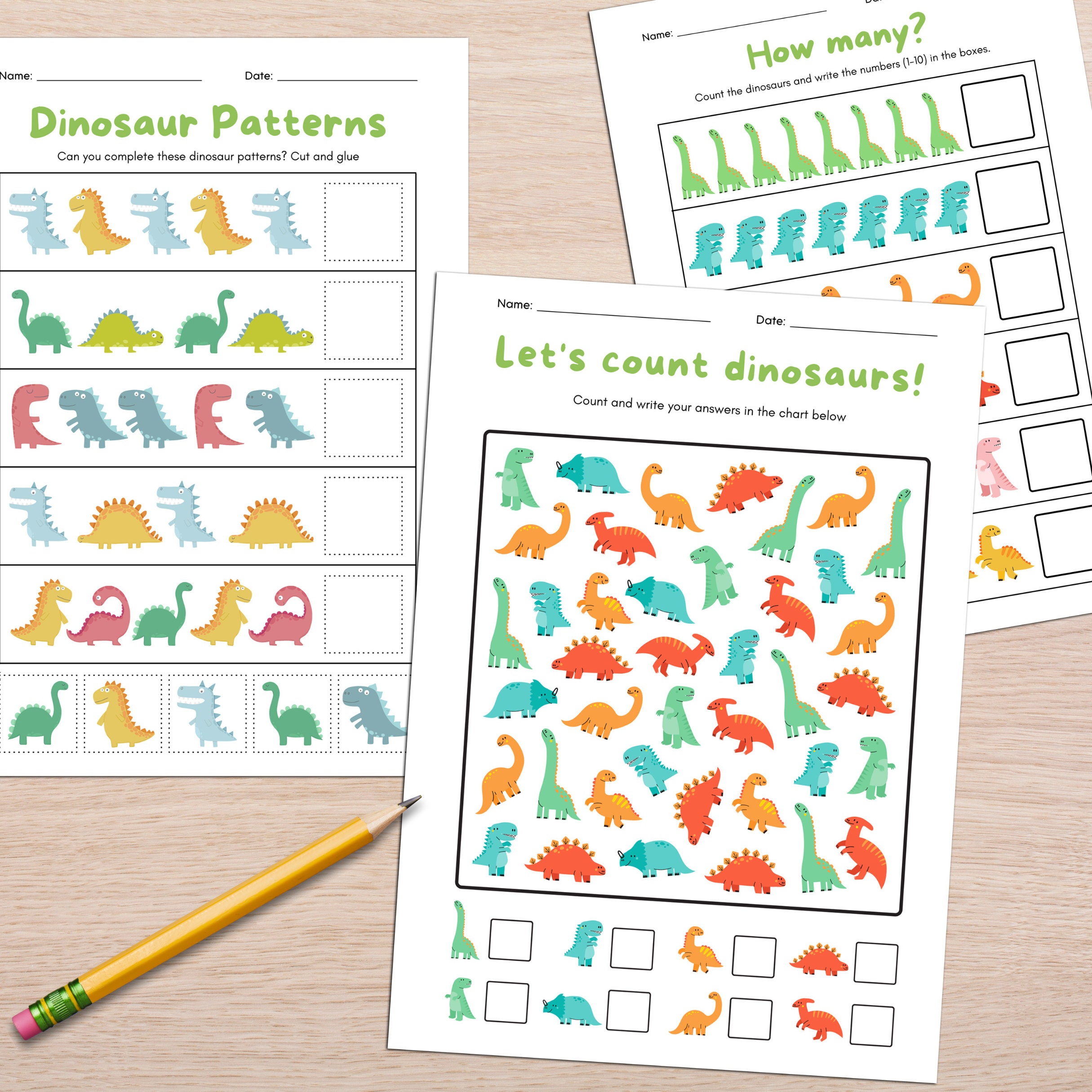 Dinosaur Toddler Busy Book, Jurassic Pre-k Worksheets, Develop Fine ...