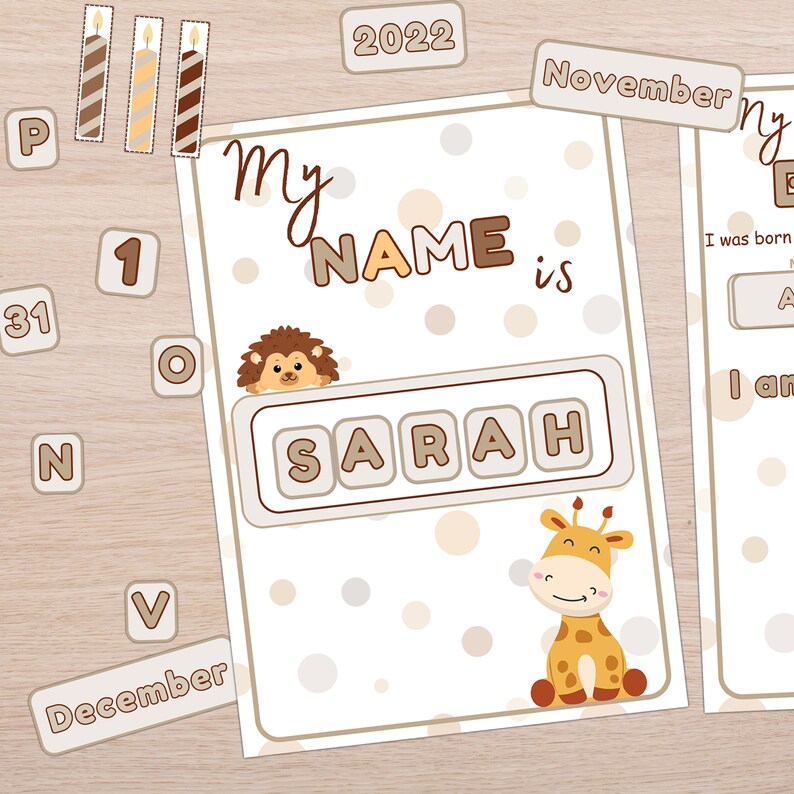 My Birthday Busy Book Page, Learn Age & Birth Date Activity, ABOUT ME ...