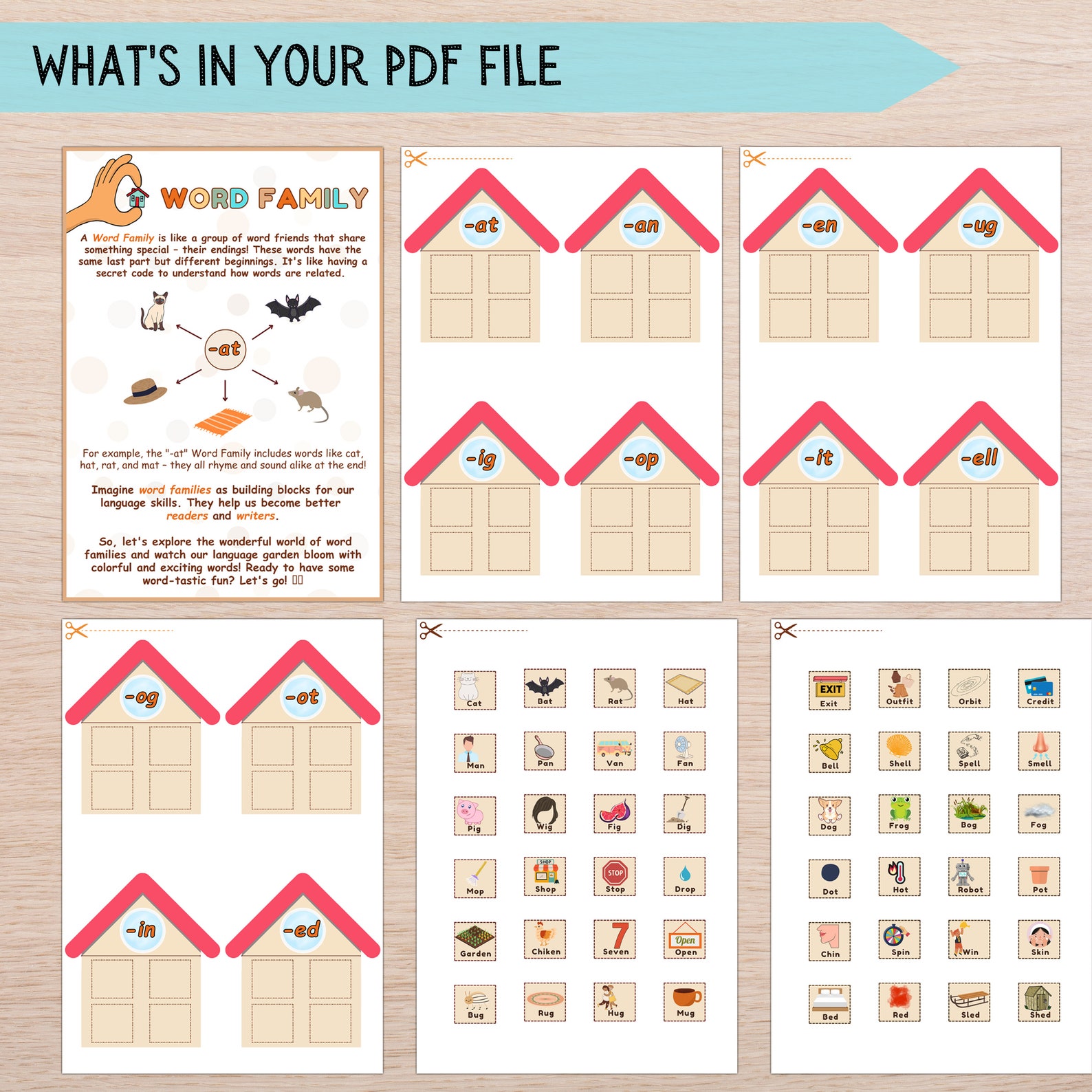 Word Family Activity Kids, Phonics Word Families, Rhymes Interactive ...