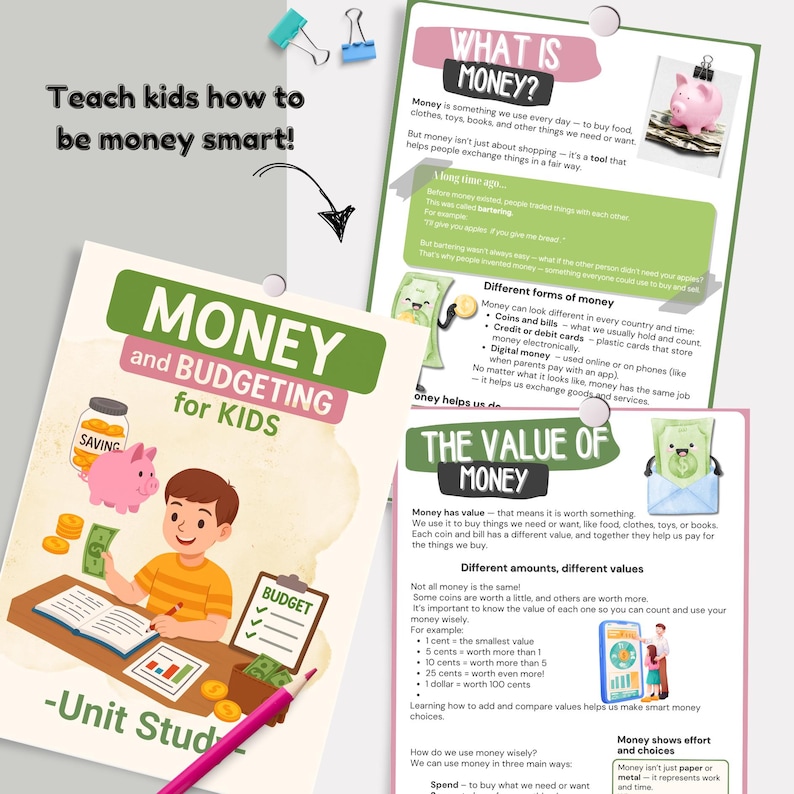 Money & Budgeting for Kids | Fun Financial Literacy Unit Study | Teach ...