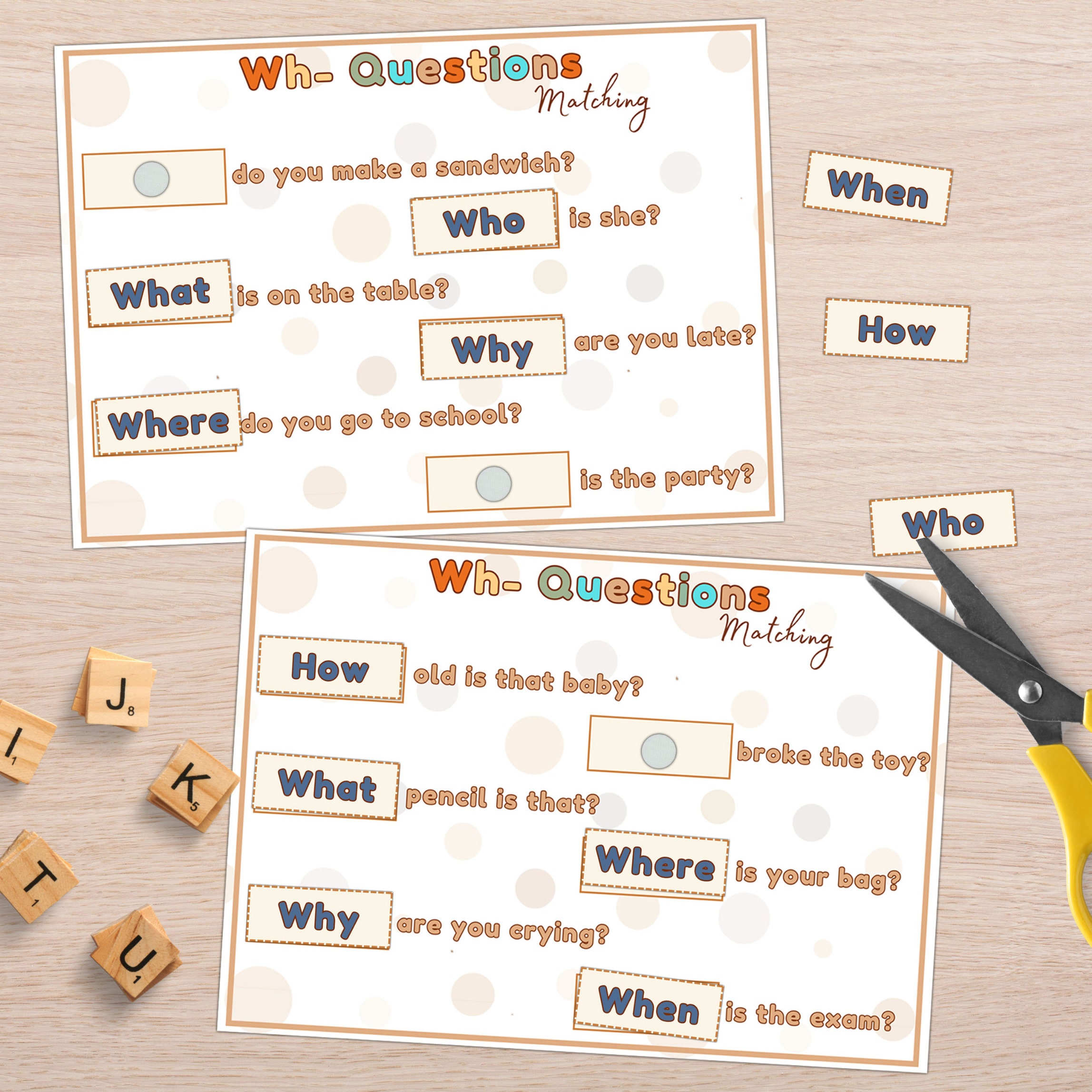 WH Question Words Activity: Grammar Exercises, Homeschool (PDF Download ...