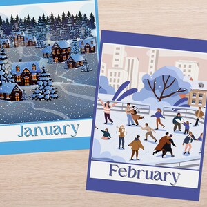 Months of the Year Flash Cards and Posters, Four Seasons Printable ...