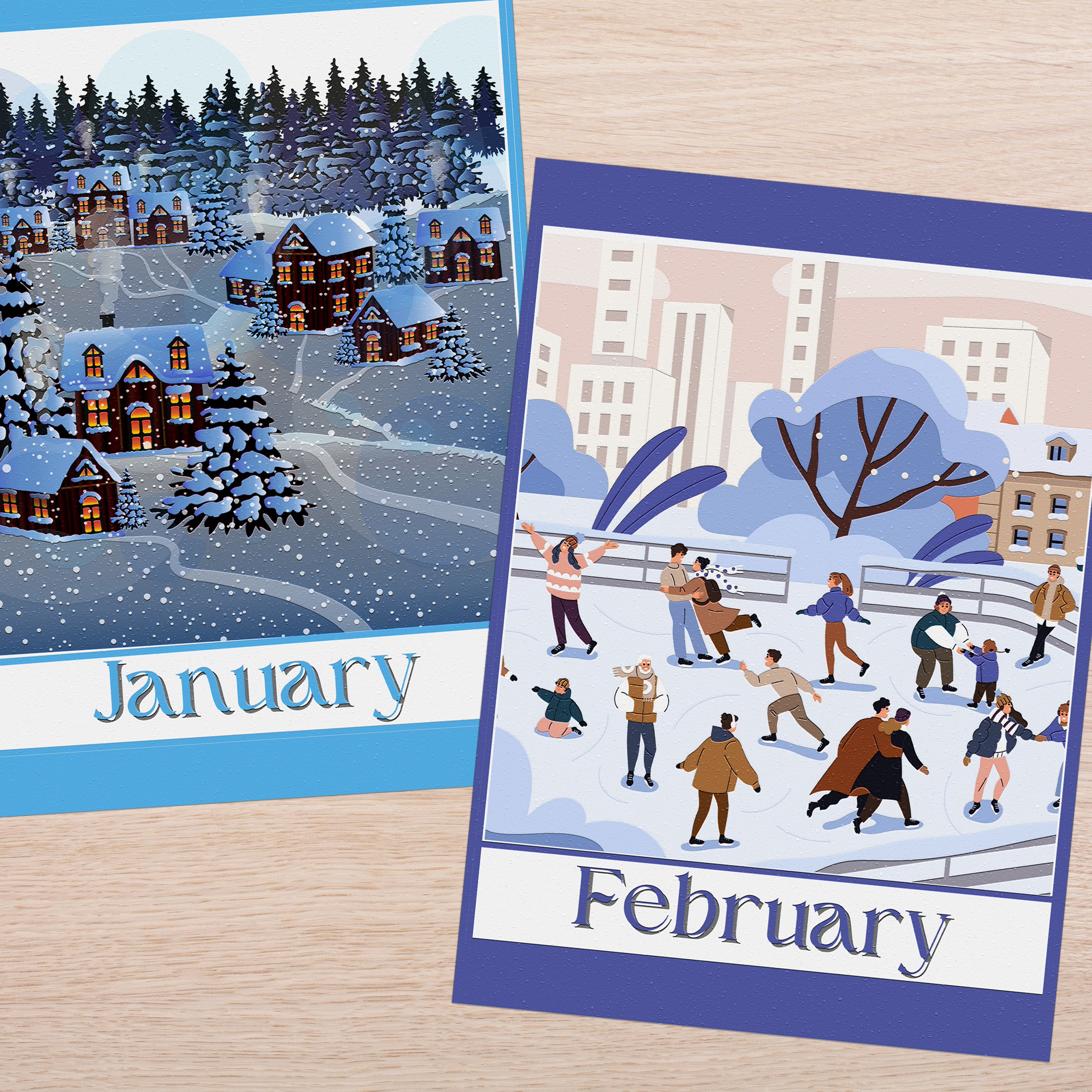 Months of the Year Flash Cards and Posters, Four Seasons Printable ...