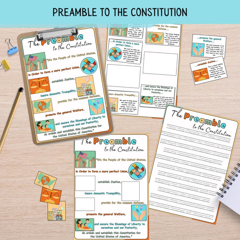 Constitution Preamble Kids Activity: Homeschool Civics Lesson (PDF ...