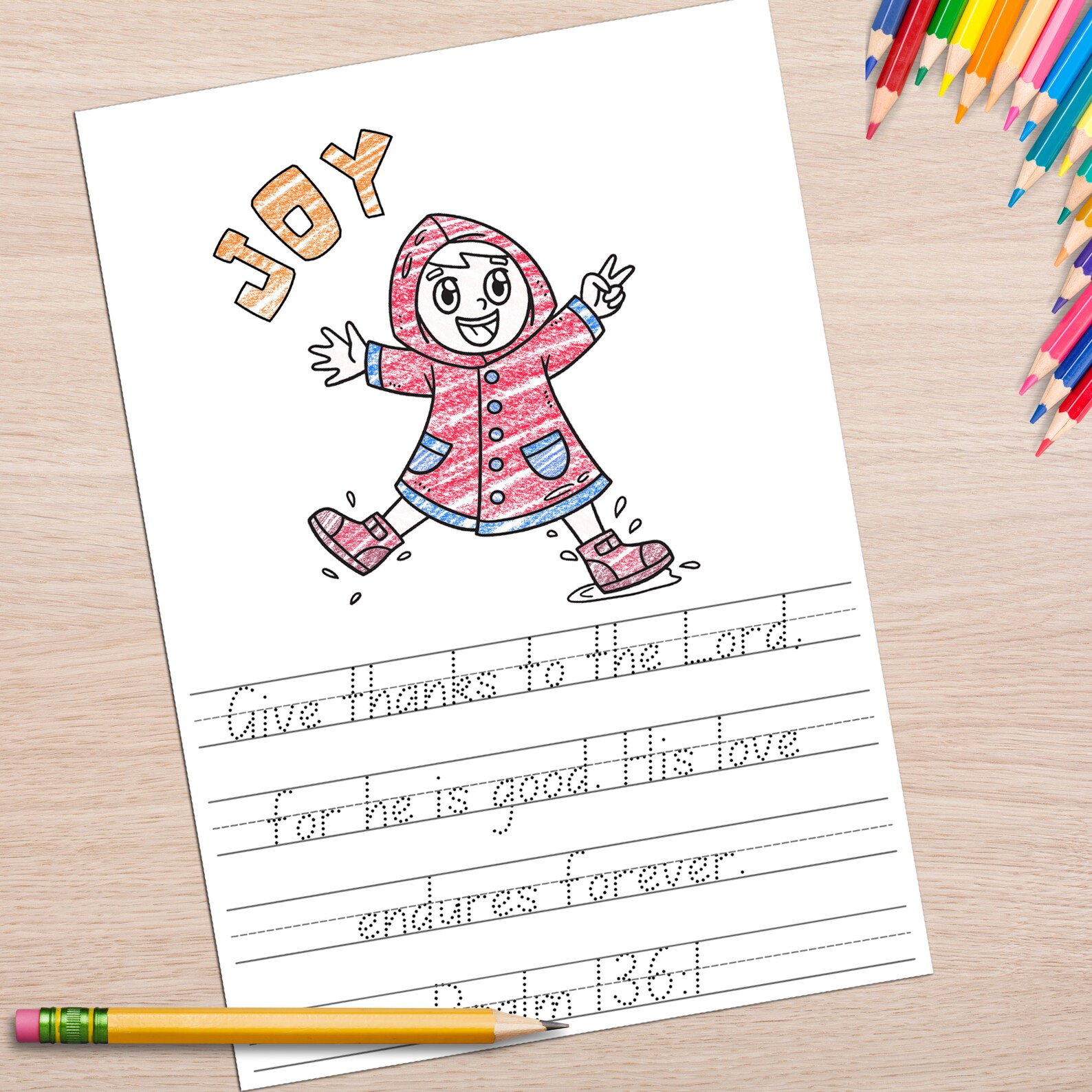 Bible Verse Tracing and Coloring Worksheets, Printable Kids Bible Verse ...