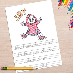 Bible Verse Tracing and Coloring Worksheets, Printable Kids Bible Verse ...