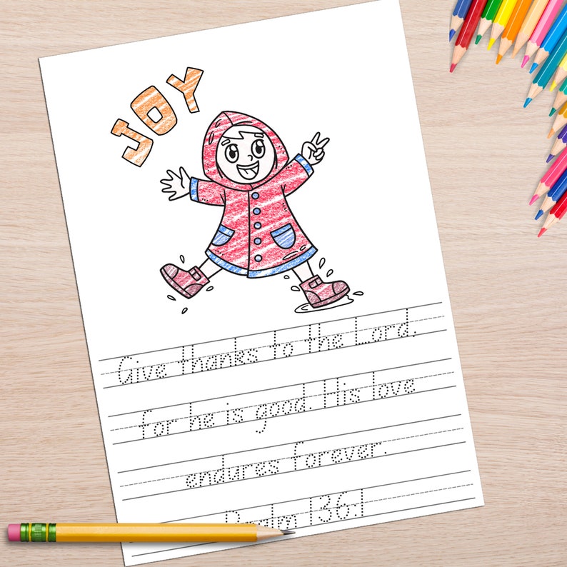 Bible Verse Tracing and Coloring Worksheets, Printable Kids Bible Verse ...