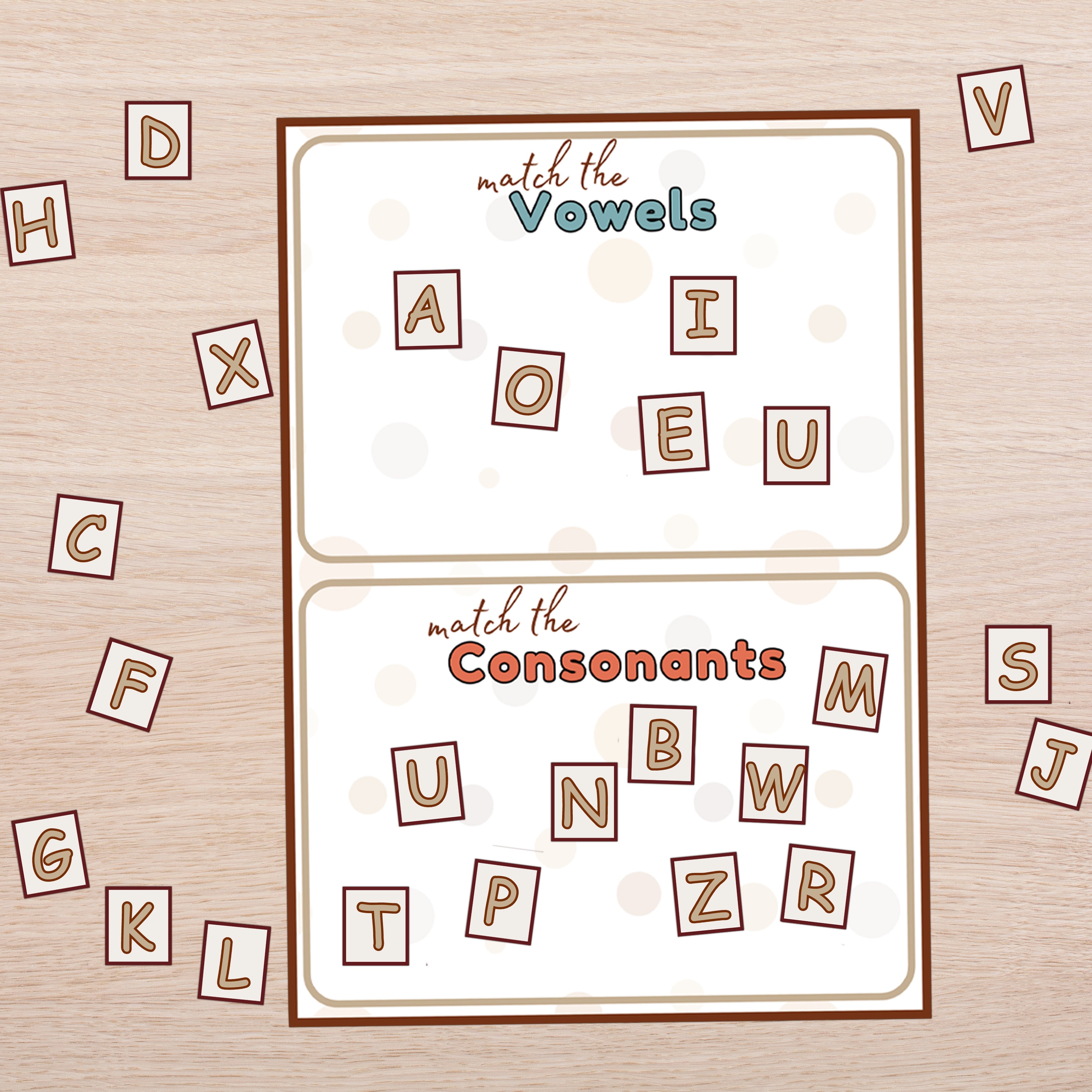 Vowels and Consonants Learning Kit Kids, Phonics Activity, Sound Walls ...
