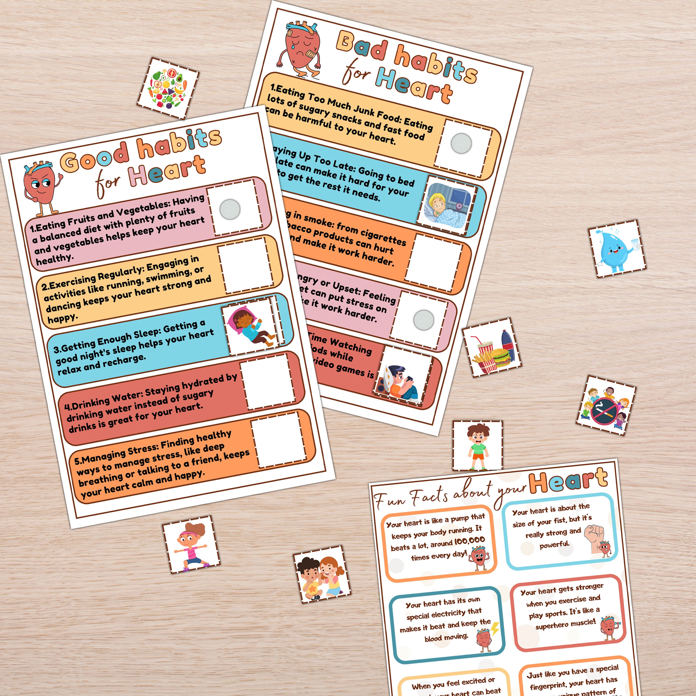 Heart Anatomy Printable Activity for Kids, Heart Diagram Matching Game ...