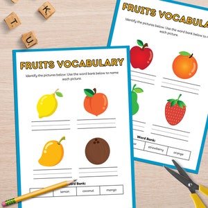 Fruits Printable Busy Book, Coloring Pages & Learning Binder for Kids ...