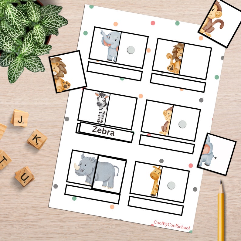 Printable Wild Animals Worksheets, Montessori Animal Activity, Learning ...