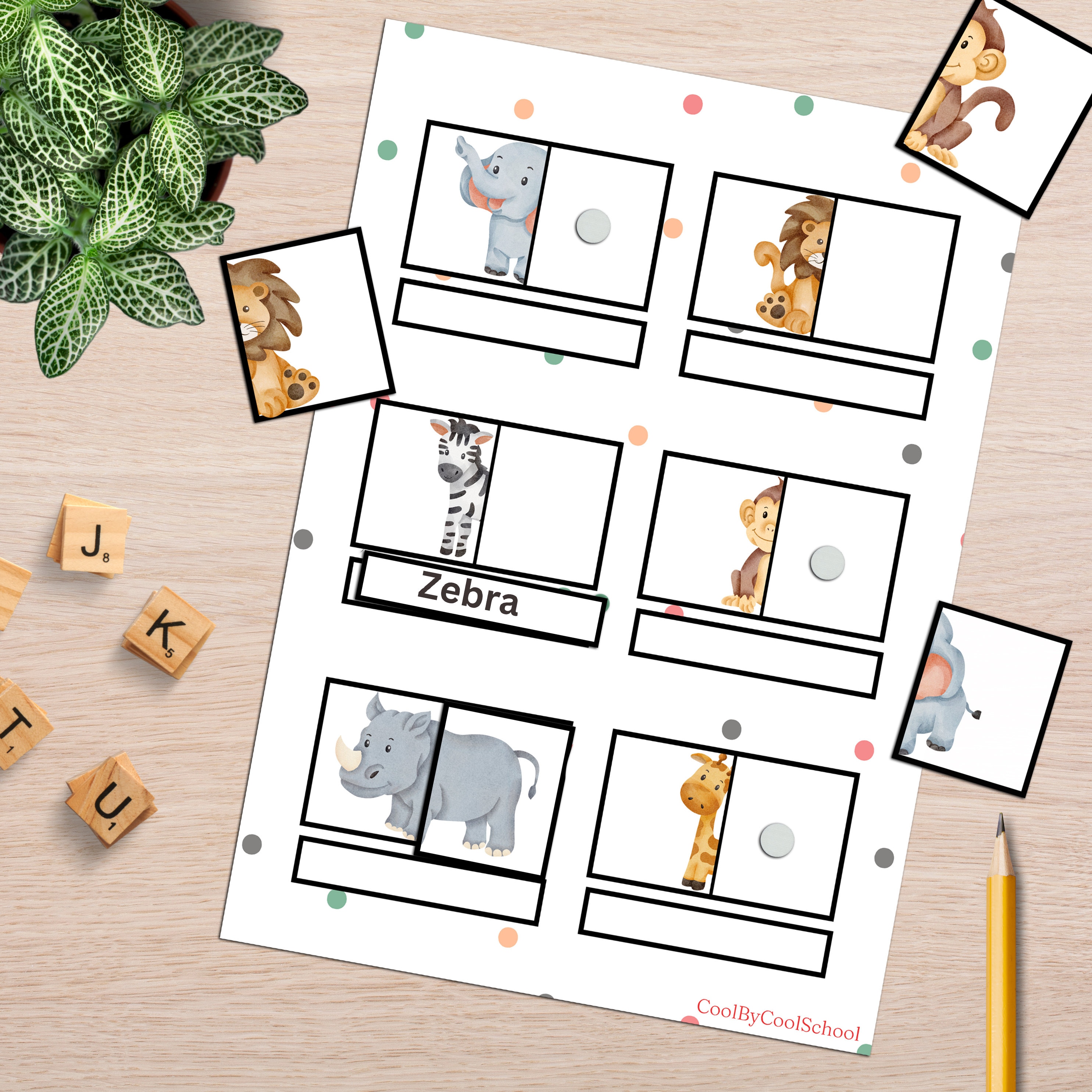 Printable Wild Animals Worksheets, Montessori Animal Activity, Learning ...