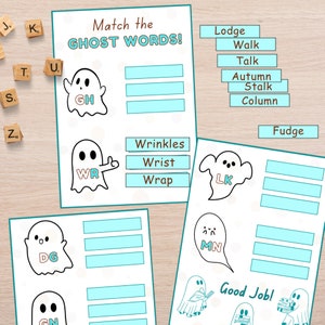 Ghost Letters Activity Lesson Kids, Phonics English Language, Silent ...