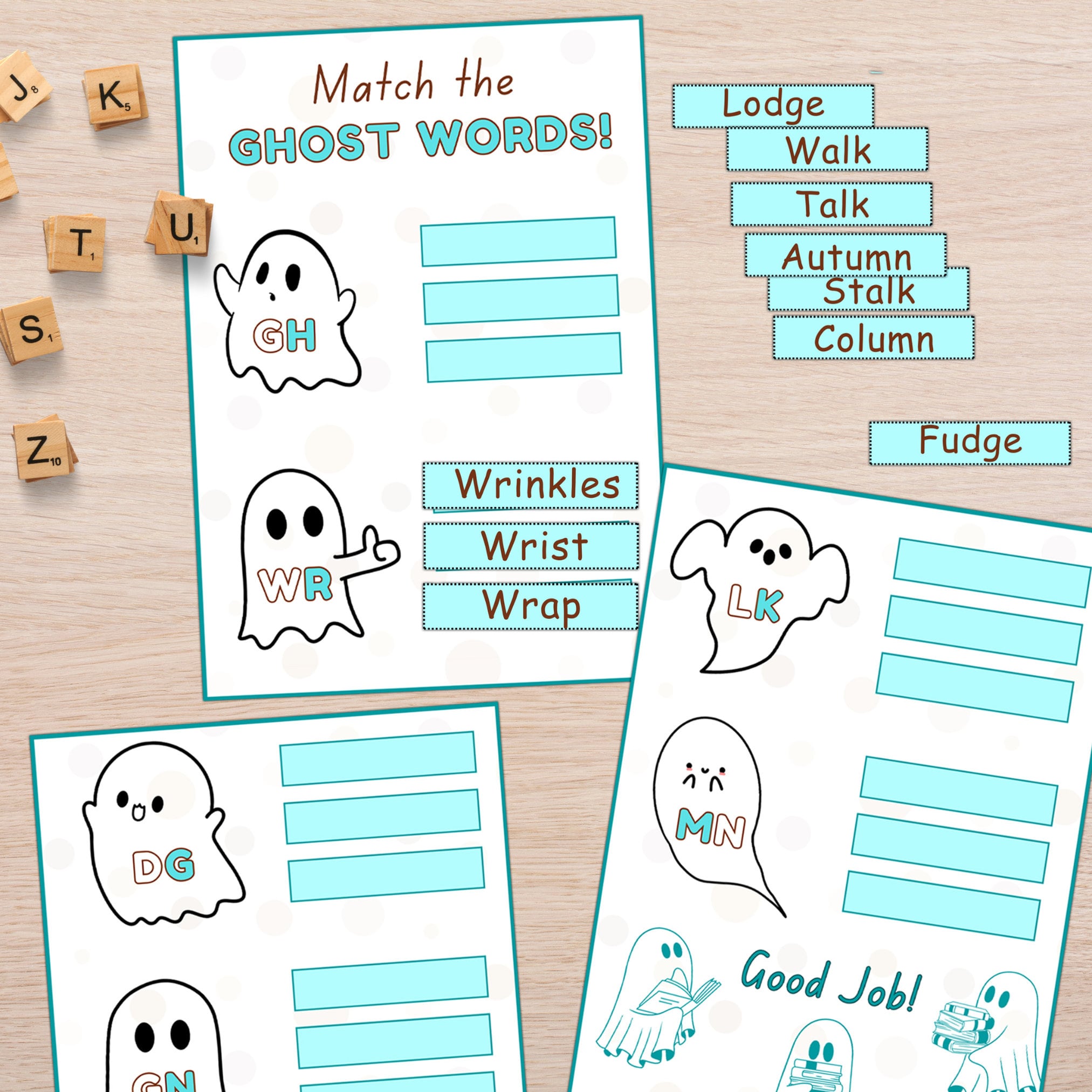 Ghost Letters Activity Lesson Kids, Phonics English Language, Silent ...