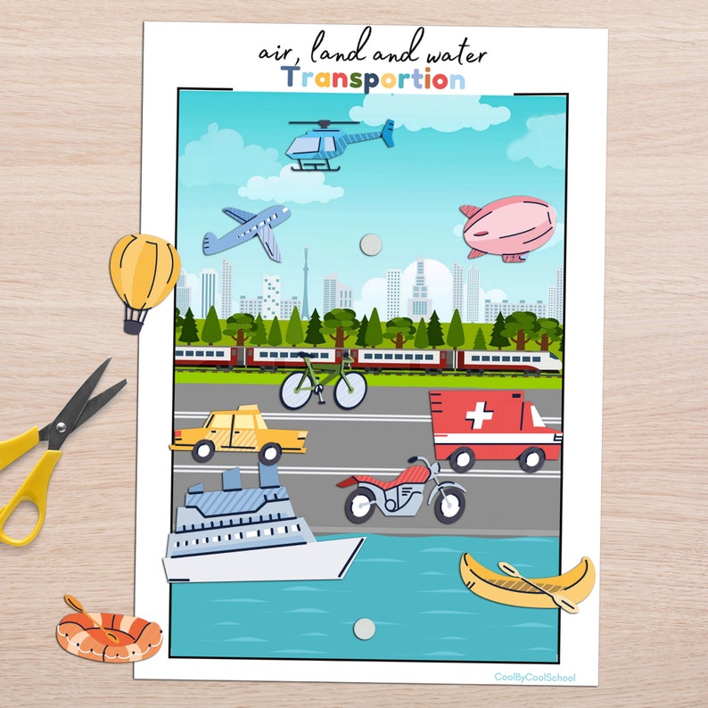 Means of Transportation Worksheets, Vehicles Flashcards, Transport Busy ...