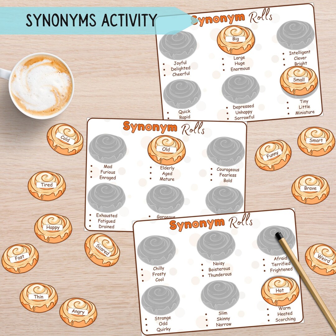 Synonyms Activity Printable Lesson for Kids, Learning English, Word ...