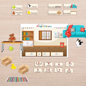 Interactive Preposition Activity, Prepositions Flashcards, Hands on ...