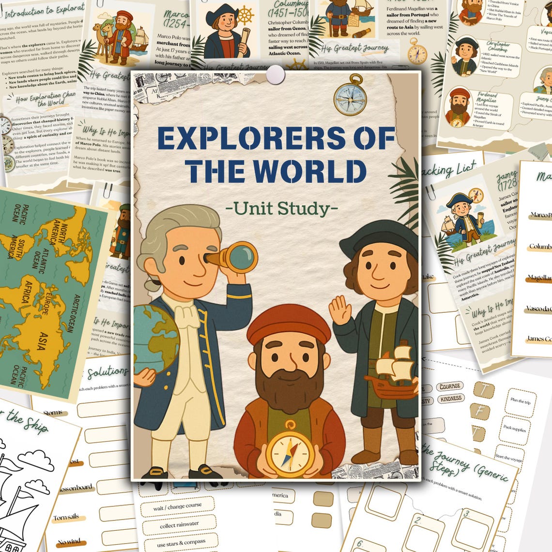Age of Exploration Unit Study | Discover Famous Explorers | Printable ...