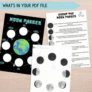 Printable Moon Phases Activity, Astronomy Educational Prints, Fun ...