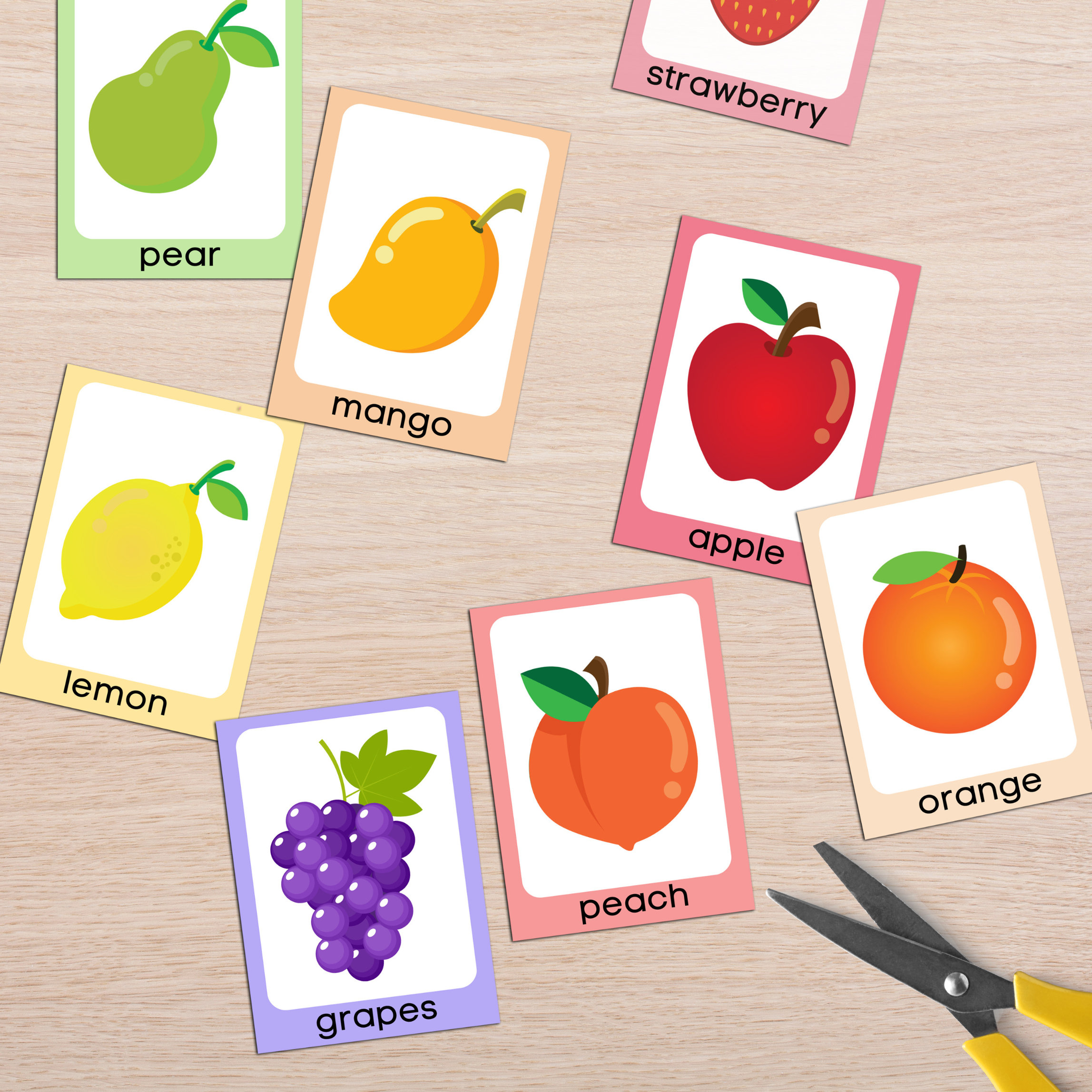 Fruits and Vegetables Flashcards & Sorting Activity, Toddler Matching ...