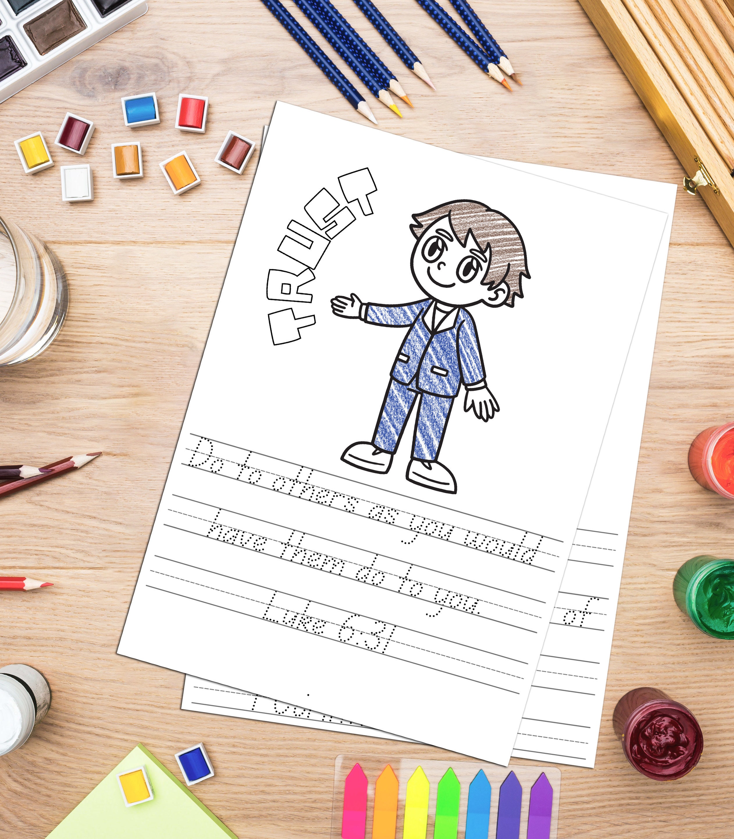 Bible Verse Tracing and Coloring Worksheets, Printable Kids Bible Verse ...