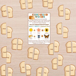 Compound Words Activity Lesson for Kids, Early Grammar Learning Game ...