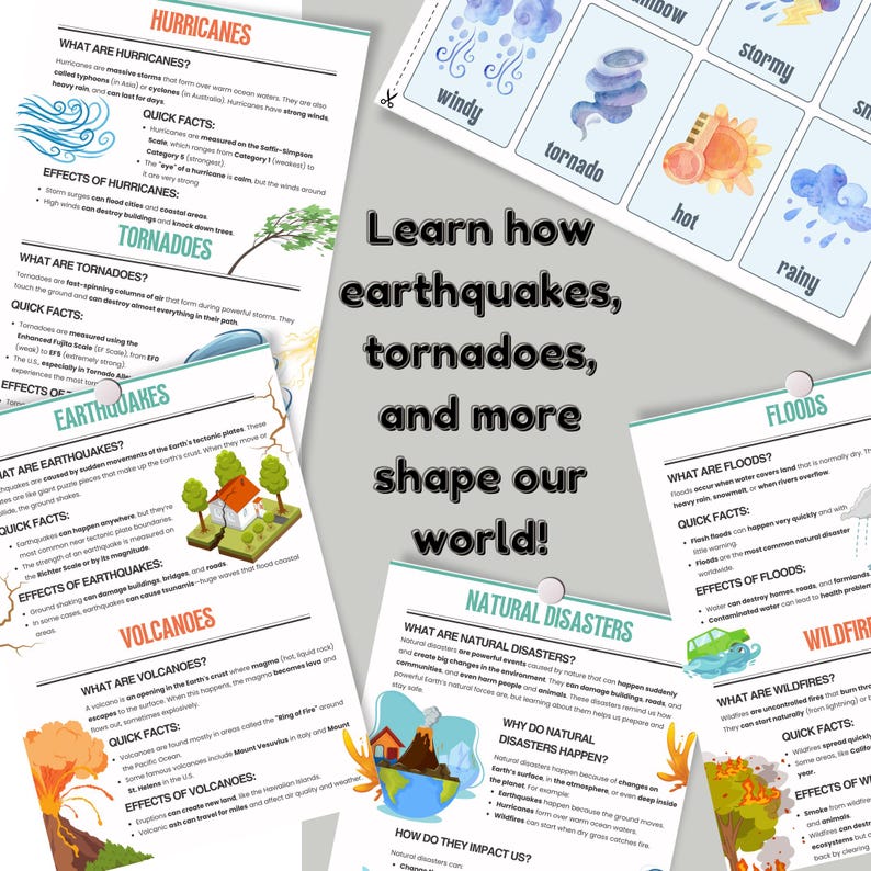 Weather and Natural Disasters Unit Study | Learn About Storms, Tornadoes and Seasons | Printable ...