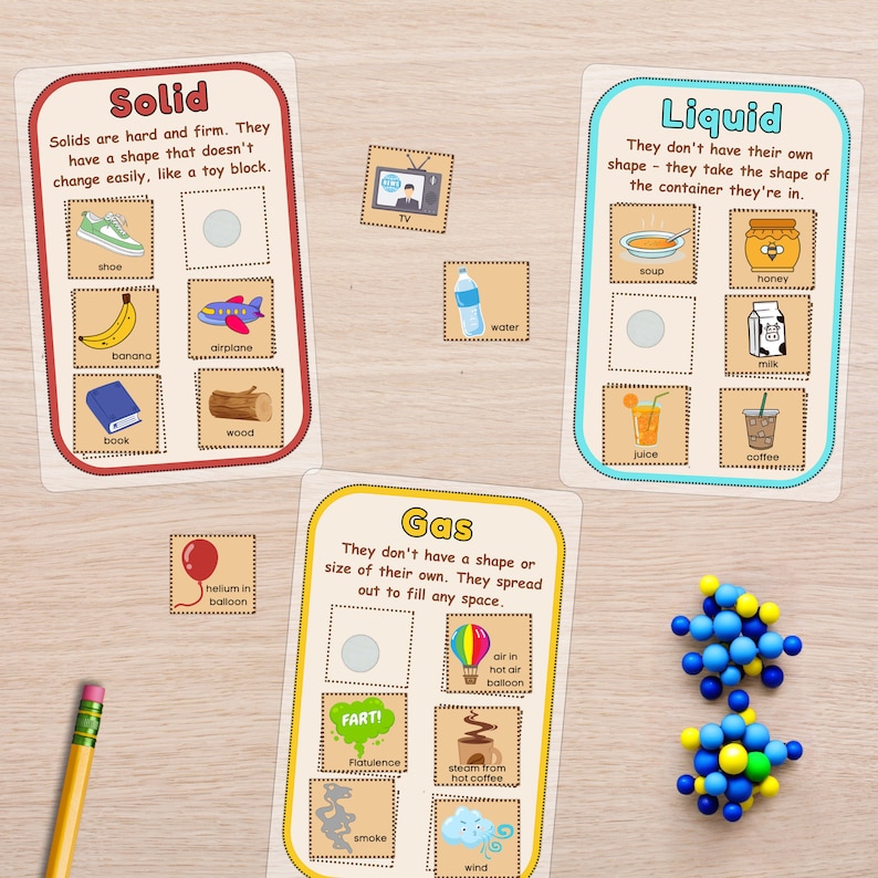 States of Matter Kids Activity: Solid, Liquid, Gas - Early Science (PDF ...