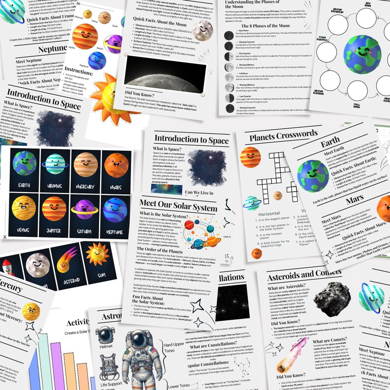 Space Unit Study for Kids | Planets, Moon Phases, Astronauts & Solar ...