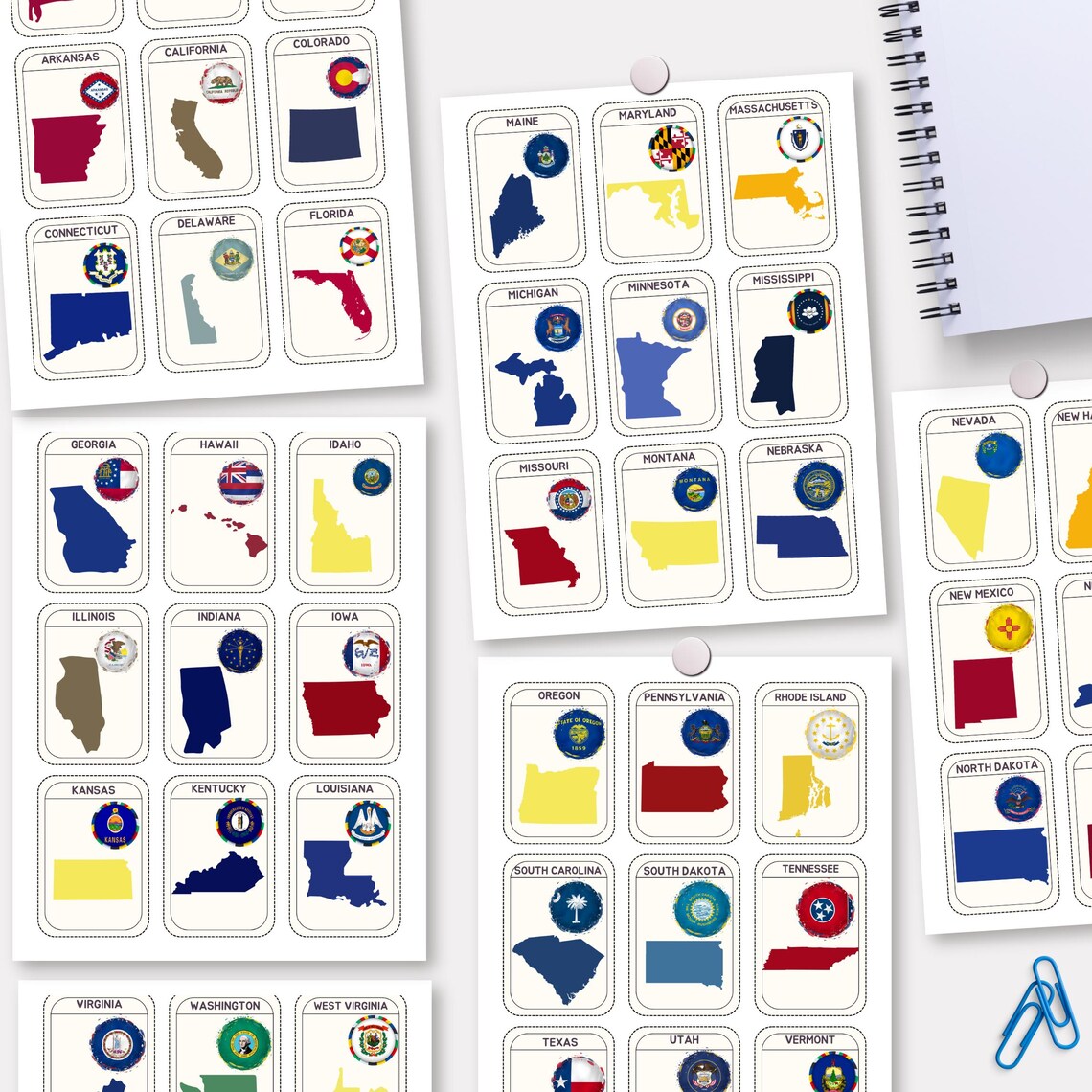 US States Unit Study: United States, 50 States Printable Pack for Kids ...