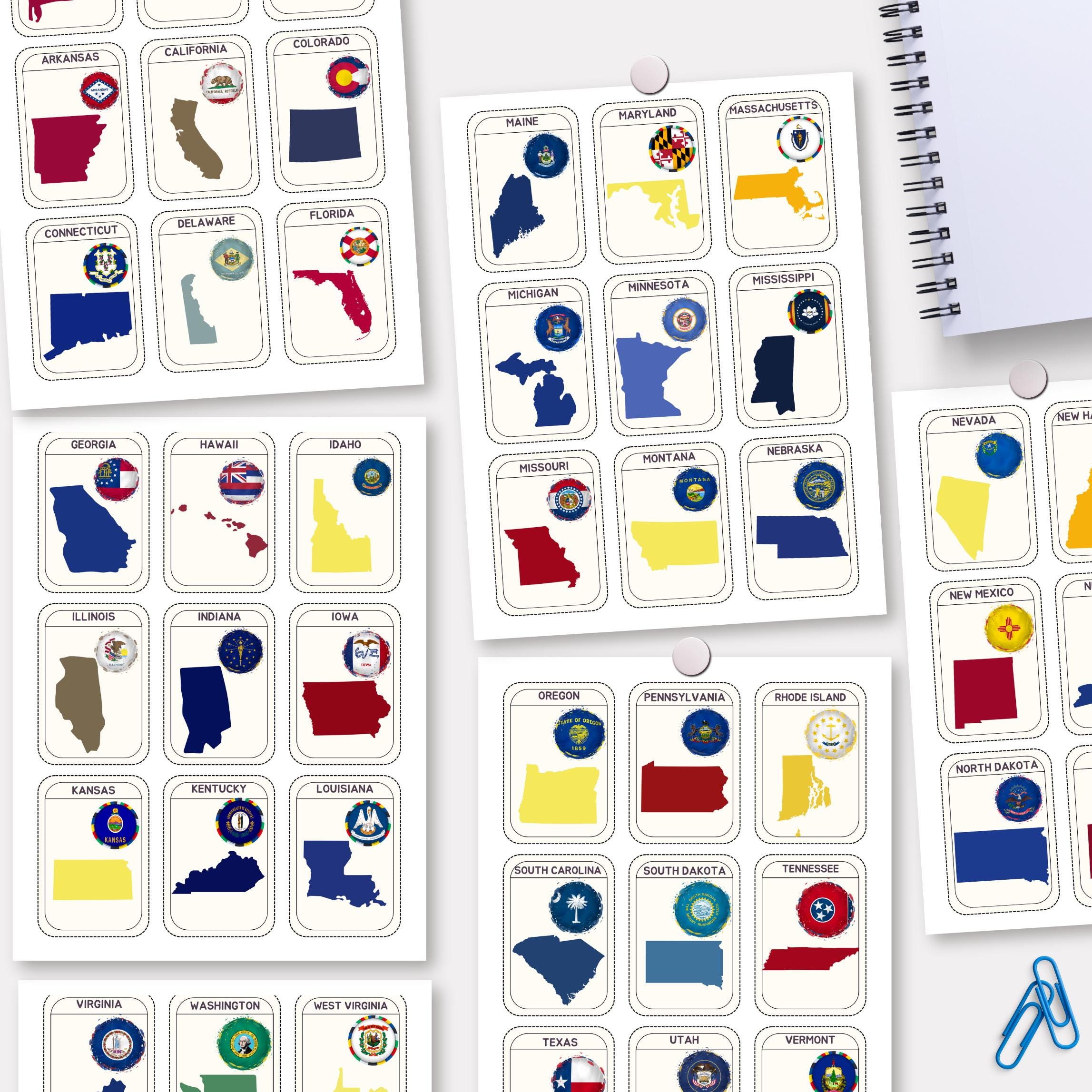 US States Unit Study: United States, 50 States Printable Pack for Kids ...