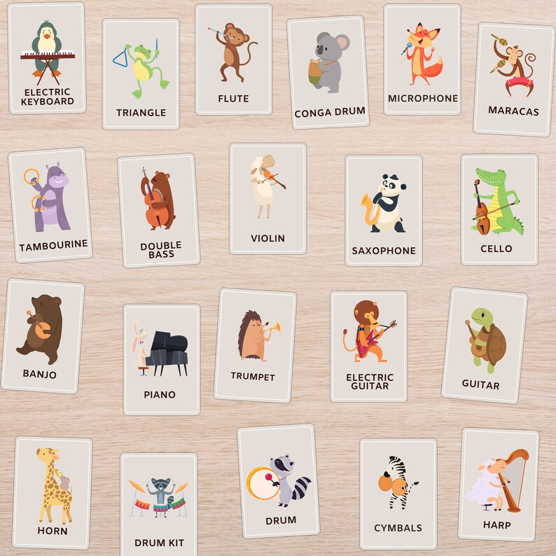 Music Instruments Activity Lesson & Flashcards Montessori Kids ...