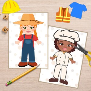 Community Helpers Learning Binder, Dress up and Matching Game ...