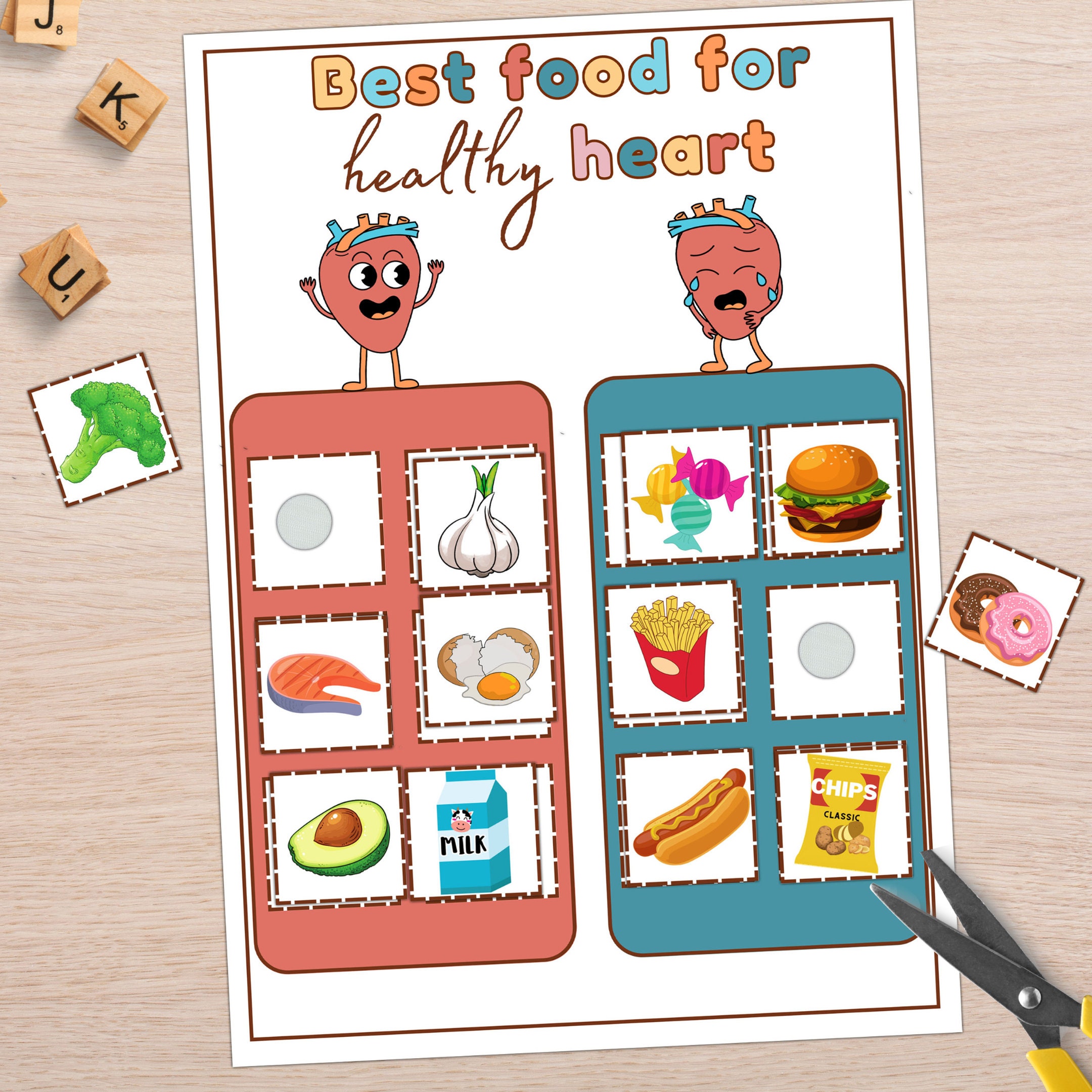 Heart Anatomy Printable Activity for Kids, Heart Diagram Matching Game ...