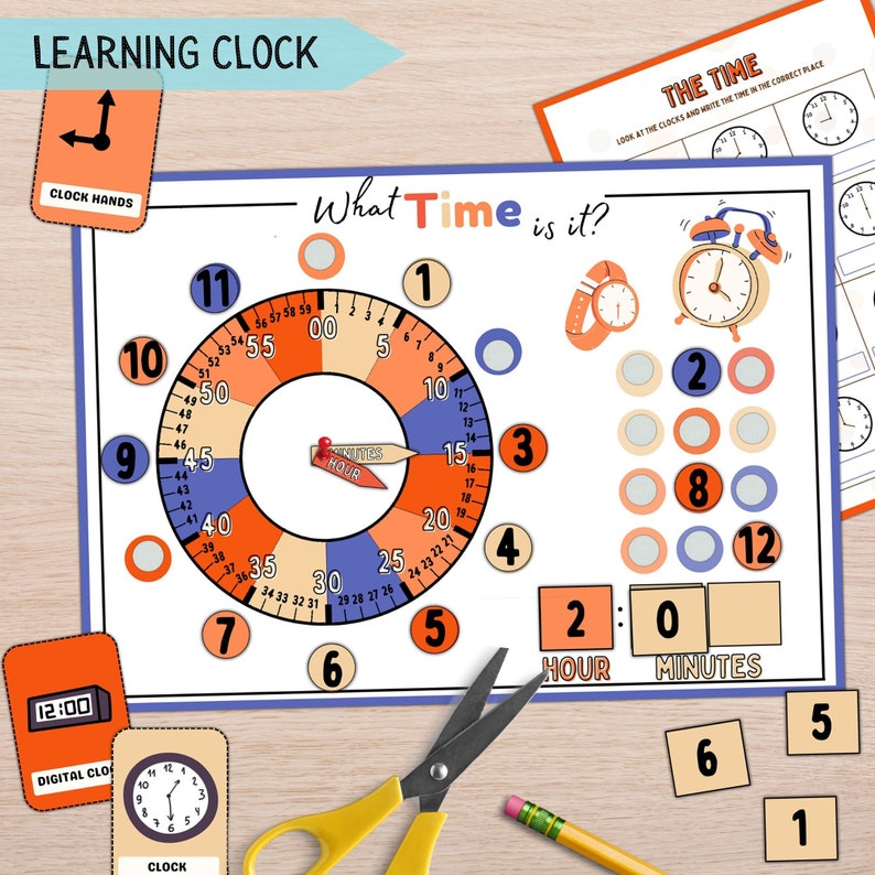 Learn to Tell Time Activity, Flashcards and Worksheets for Kids, Life ...