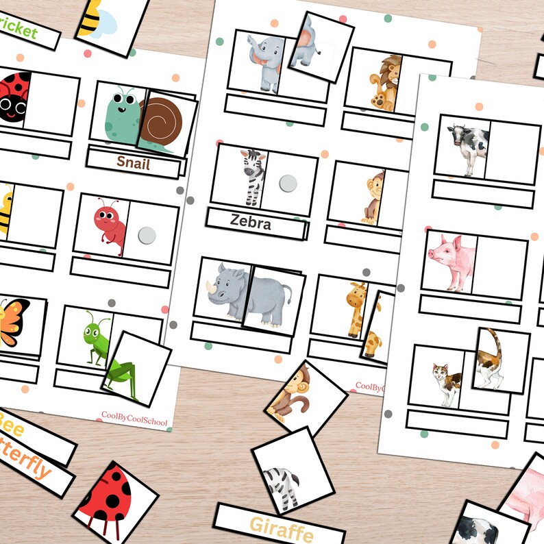 Printable Puzzles for Kids, Montessori Animal Activity, Educational ...