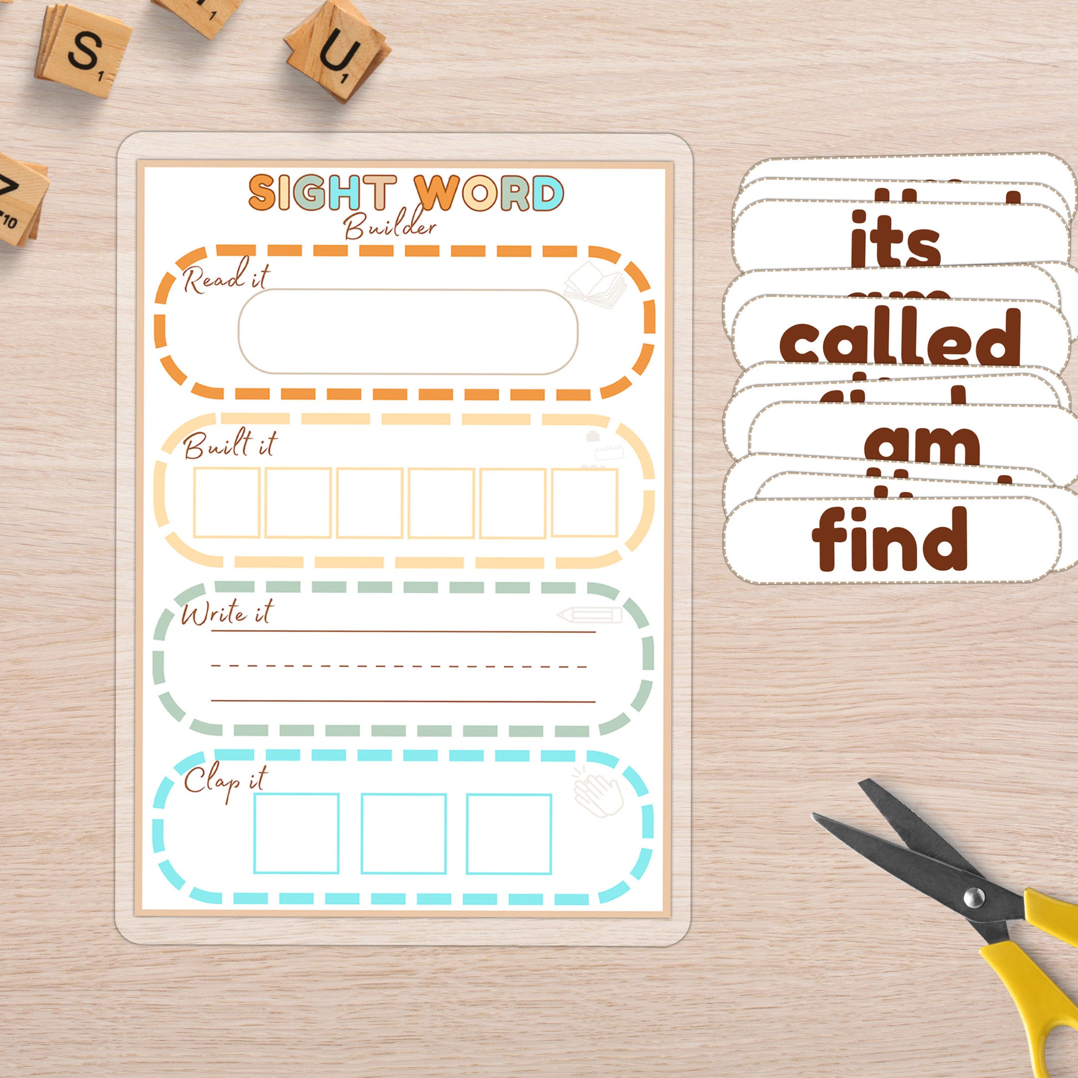 Sight Words Activity Kid Vocabulary First 100 Fry Sight - Etsy