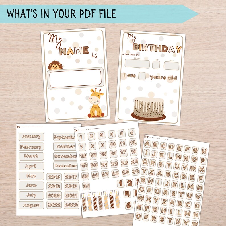 My Birthday Busy Book Page, Learn Age & Birth Date Activity, ABOUT ME ...