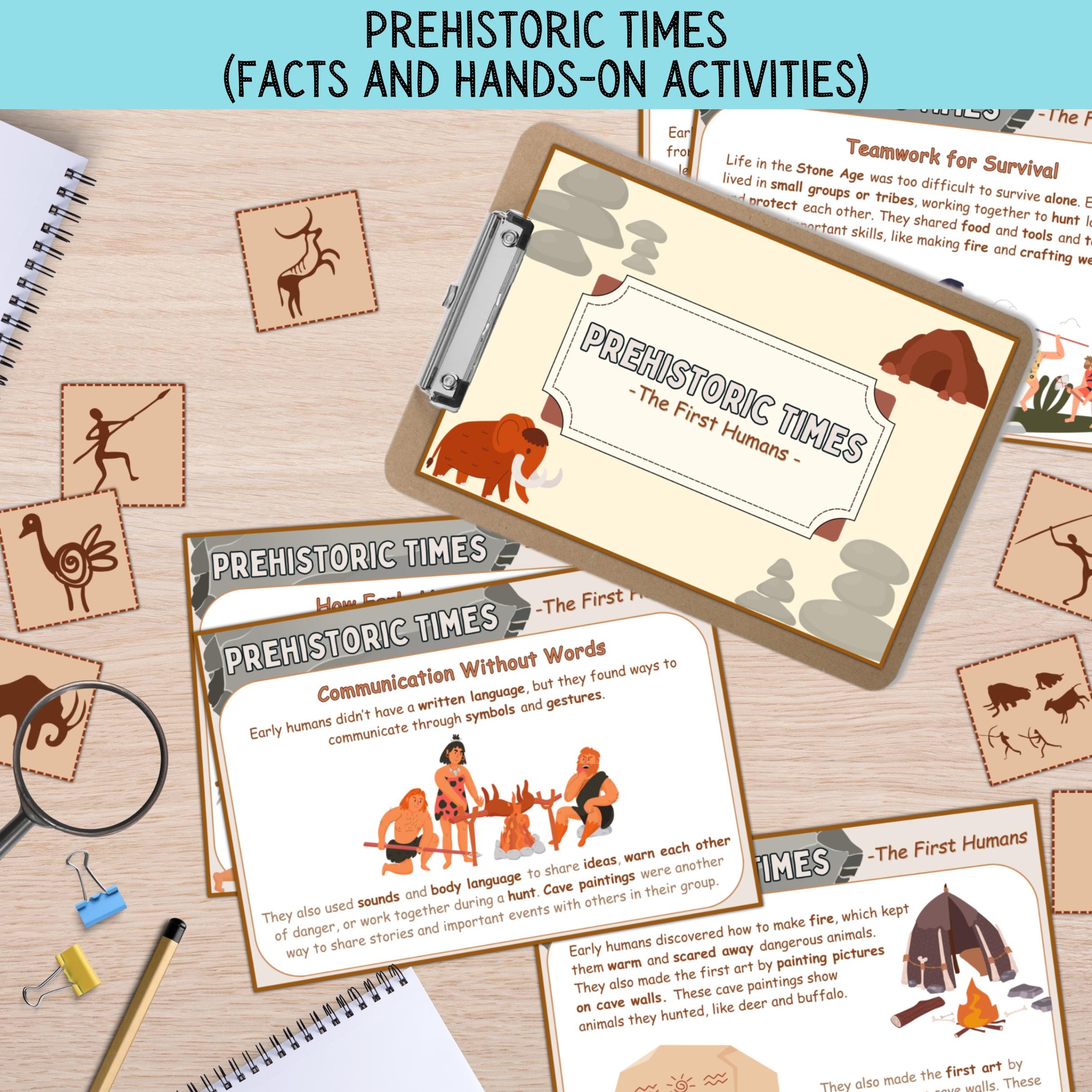 Stone Age Activity Sheets: Prehistoric History Lesson (printable PDF ...