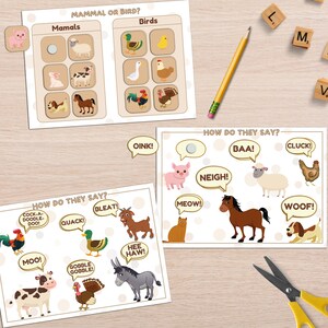 Farm Animals Busy Book, Farm Life Learning Binder, Toddler Animal ...