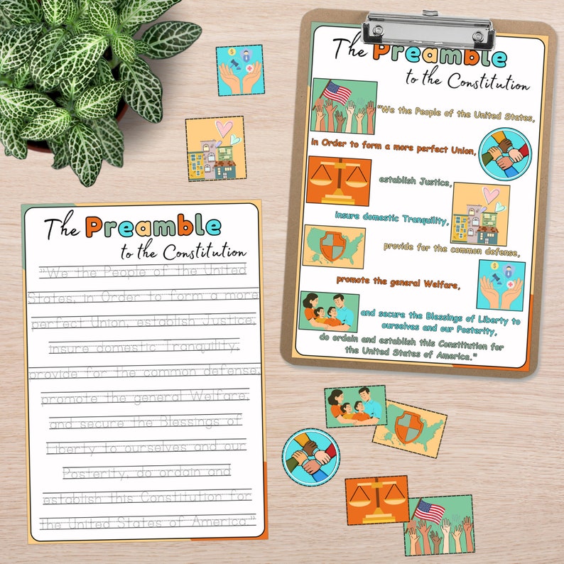 Constitution Preamble Kids Activity: Homeschool Civics Lesson (PDF ...