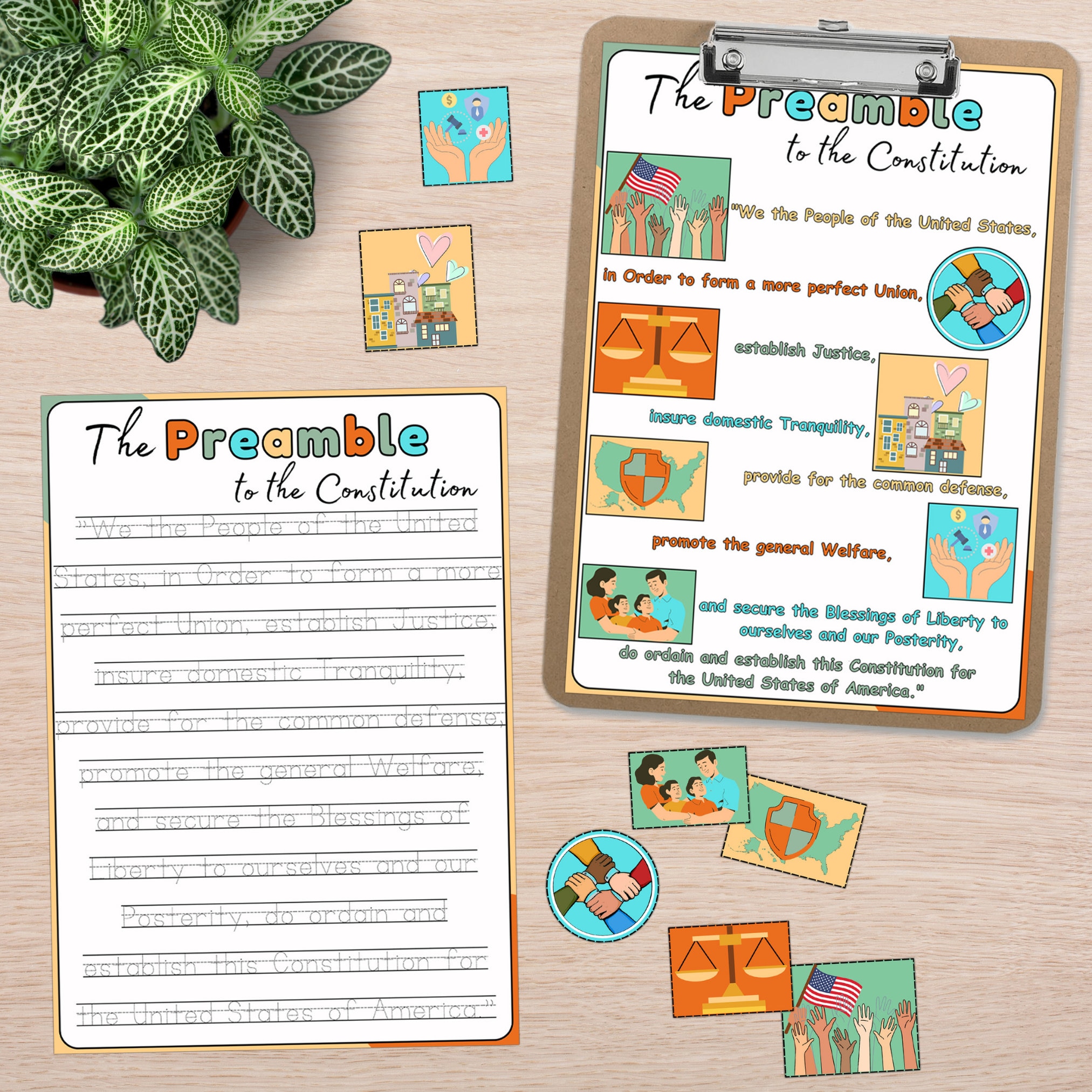 Constitution Preamble Kids Activity: Homeschool Civics Lesson (PDF ...