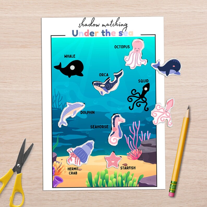 Ocean Animals Activity & Flashcards, Under the Sea Worksheets for Kids ...