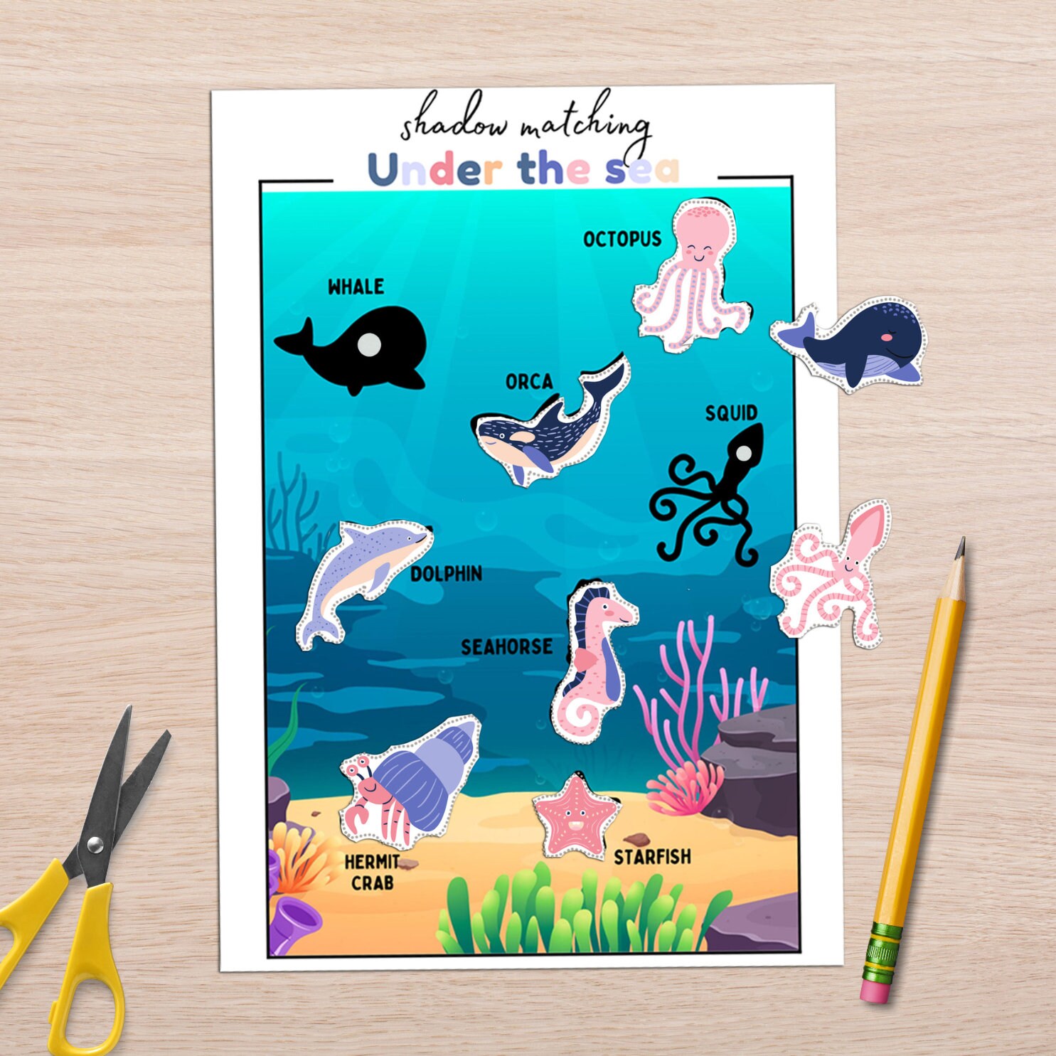 Ocean Animals Activity & Flashcards, Under the Sea Worksheets for Kids ...
