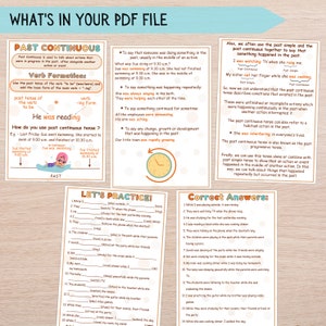 Past Continuous Lesson & Worksheets for Kids, Learning Ing Verbs ...