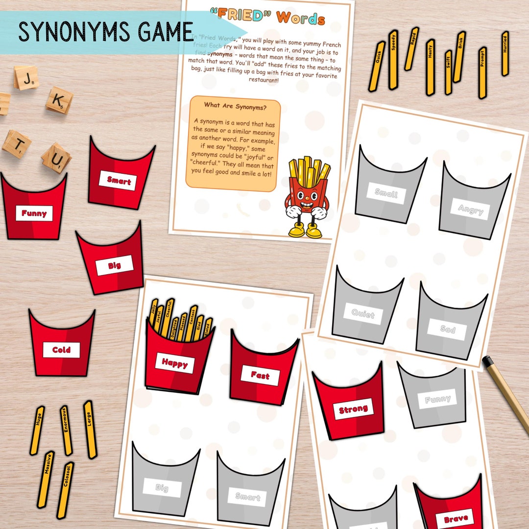 Synonyms Activity, Printable Lesson , Learning English, Word Study ...