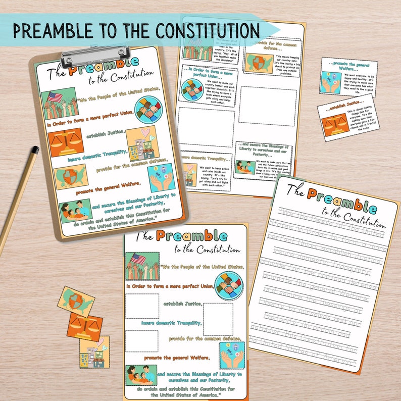 Constitution Kids Activity Lesson, We the People the Preamble to the ...